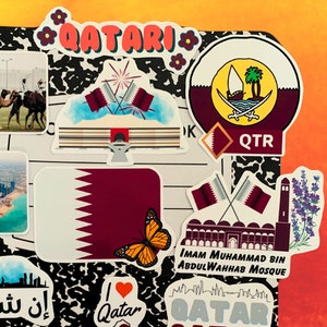 Qatar Theme Decals Set of 13 Waterproof Stickers Qatari Art Culture ...