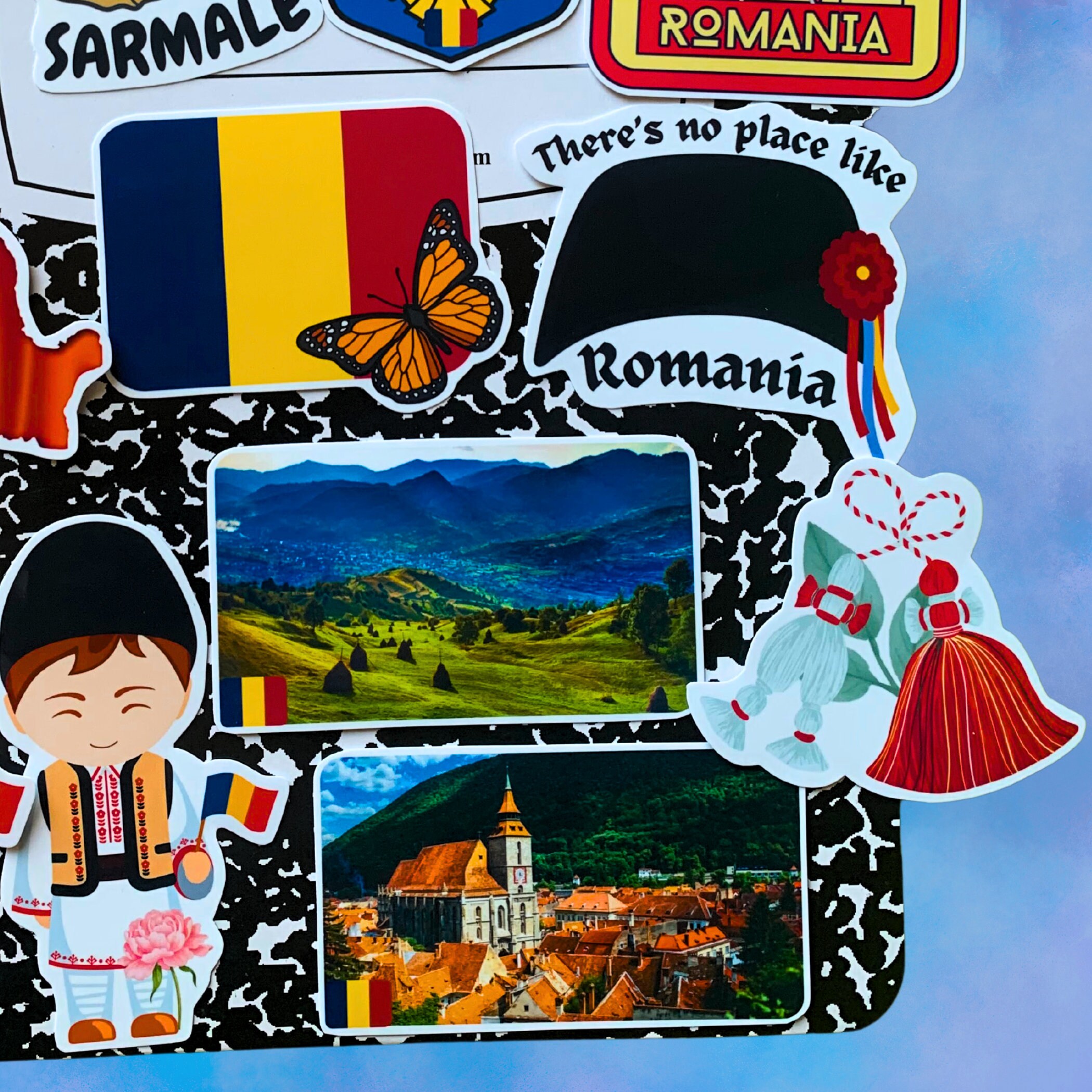 Romania Theme Decals Set of 15 Waterproof Stickers Romanian Art Culture ...