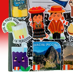 Peru Themed Decals Waterproof Stickers Pack of 15 Peruvian Art ...