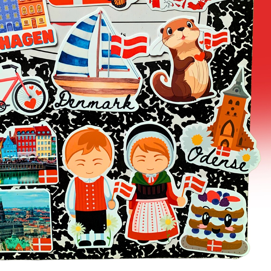 Denmark Theme Decals Set of 15 Waterproof Stickers Copenhagen, Danes ...