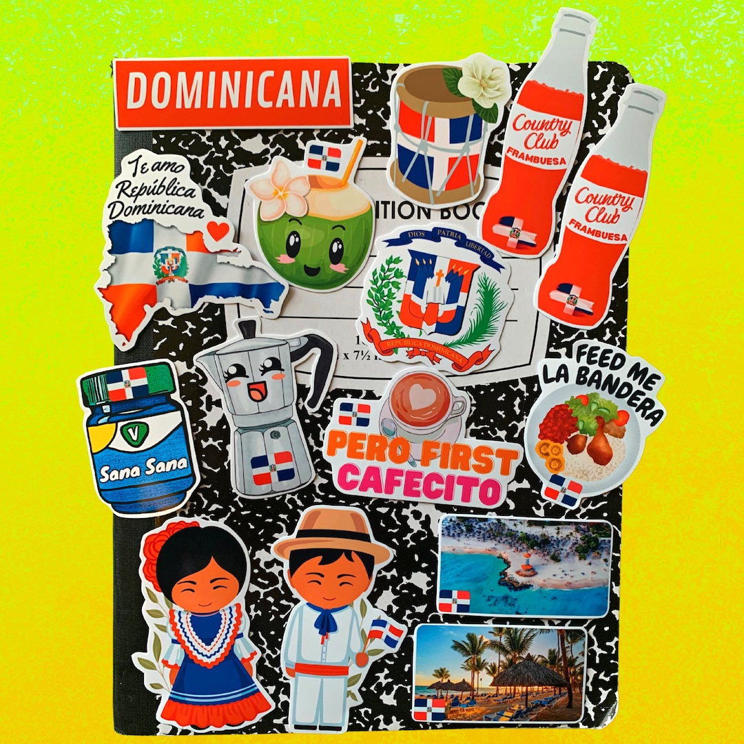 Dominican Republic Decals Set of 15 Waterproof Stickers Dominican Art ...