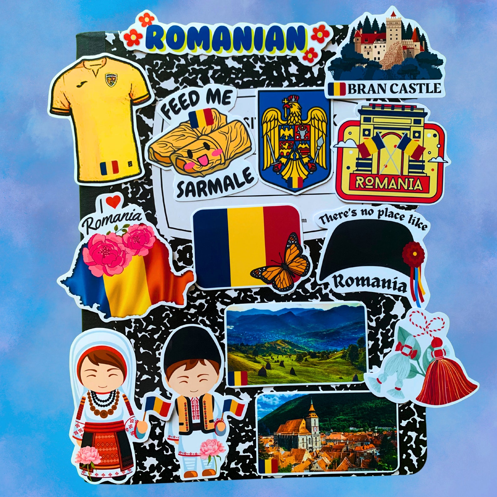 Romania Theme Decals Set of 15 Waterproof Stickers Romanian Art Culture ...