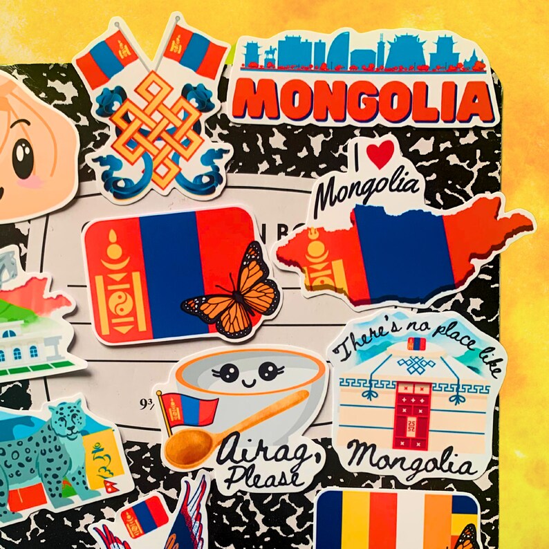 Mongolia Theme Decals Set of 15 Waterproof Stickers - Etsy