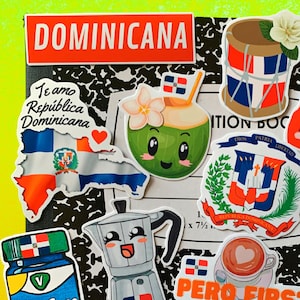 Dominican Republic Decals Set of 15 Waterproof Stickers Dominican Art ...