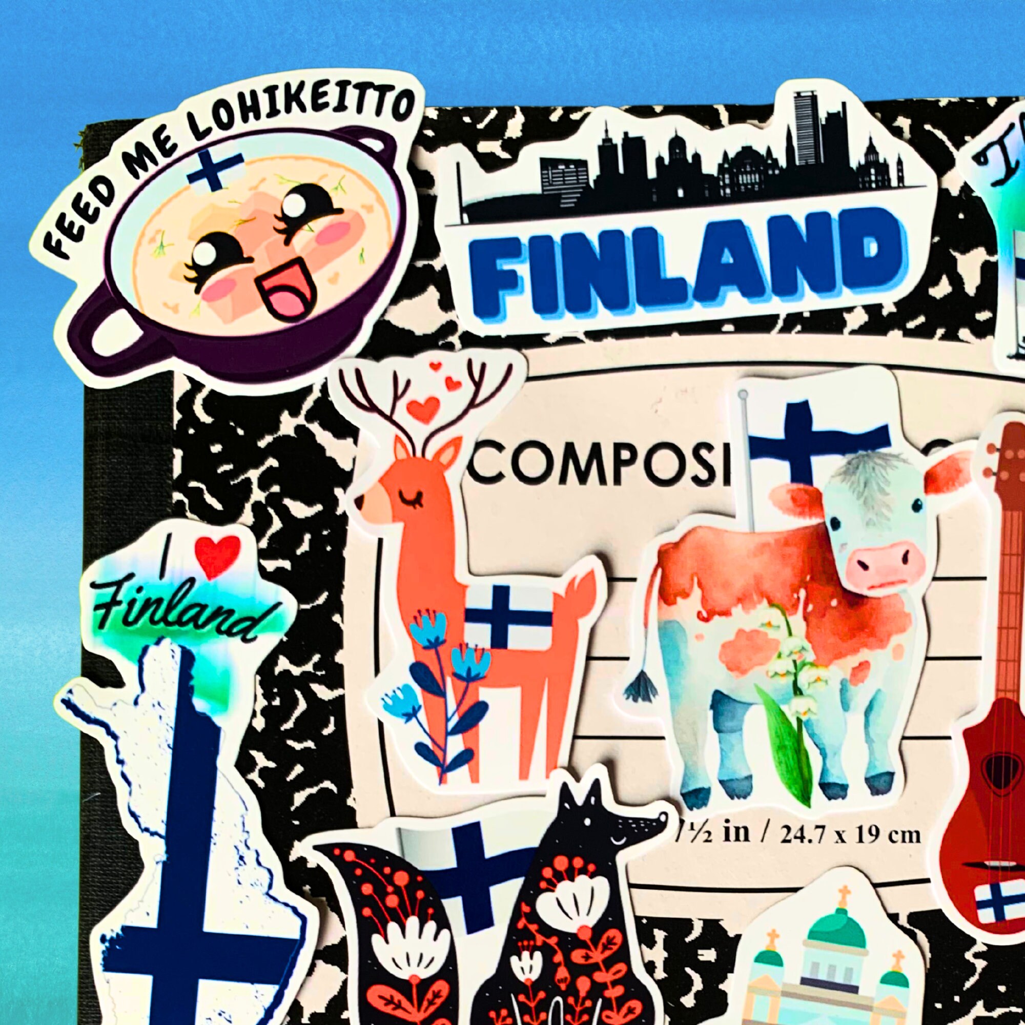 Finland Theme Decals Set of 15 Waterproof Stickers Finnish Art, Finnish ...