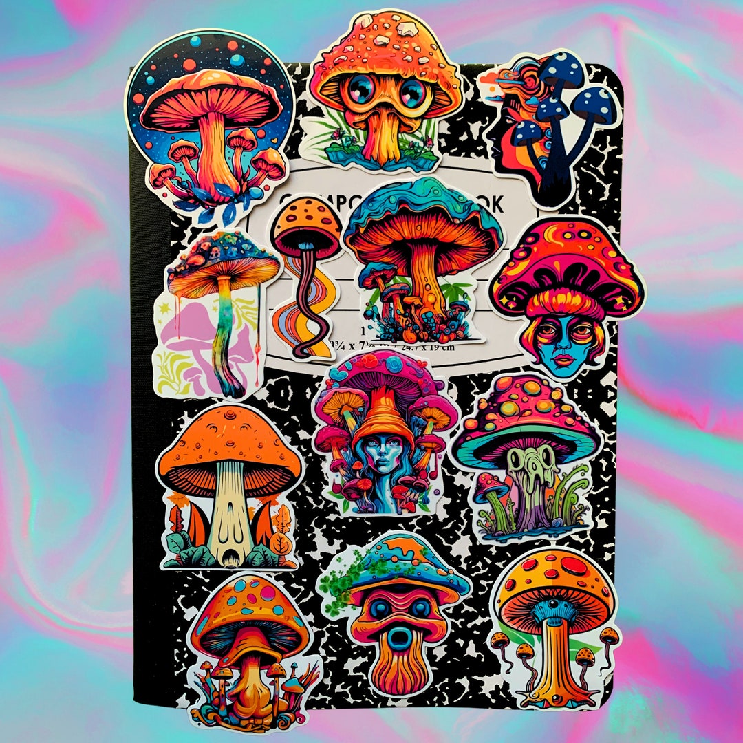 Mushroom Theme Decals Set of 13 Waterproof Stickers Mushroom Decor ...