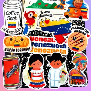Venezuelan Gift Decals Set of 15 Waterproof Stickers Venezuela Souvenir ...