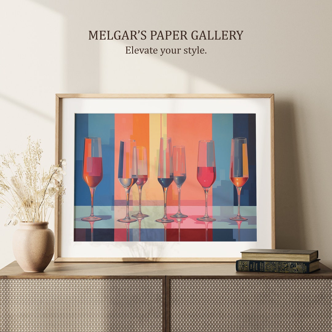 Art Deco Bar Decor Champaign Flutes Art Print Digital Art Print Bar ...