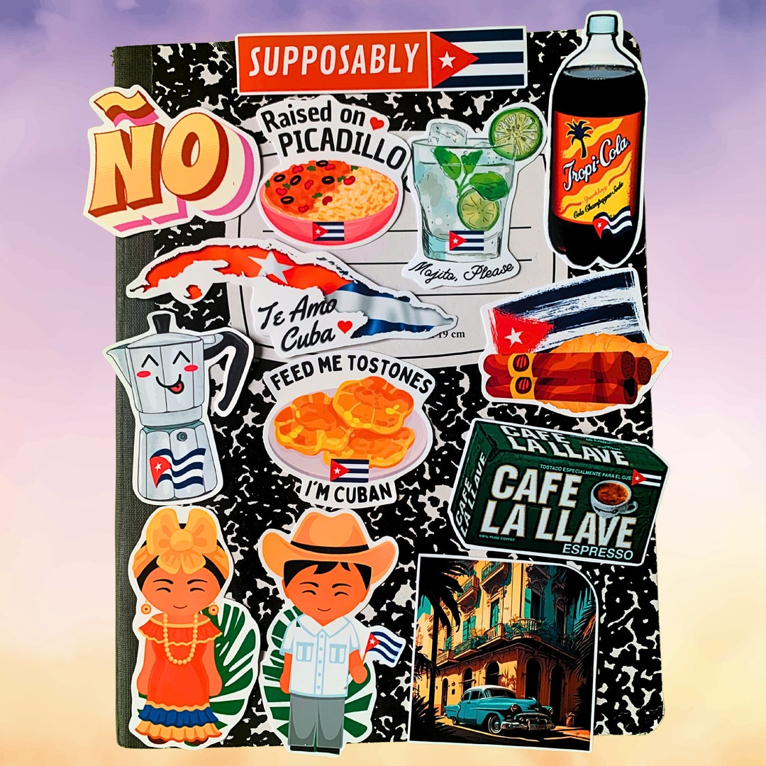 Cuban Themed Decals Pack of 13 Waterproof Stickers Handmade in the USA ...