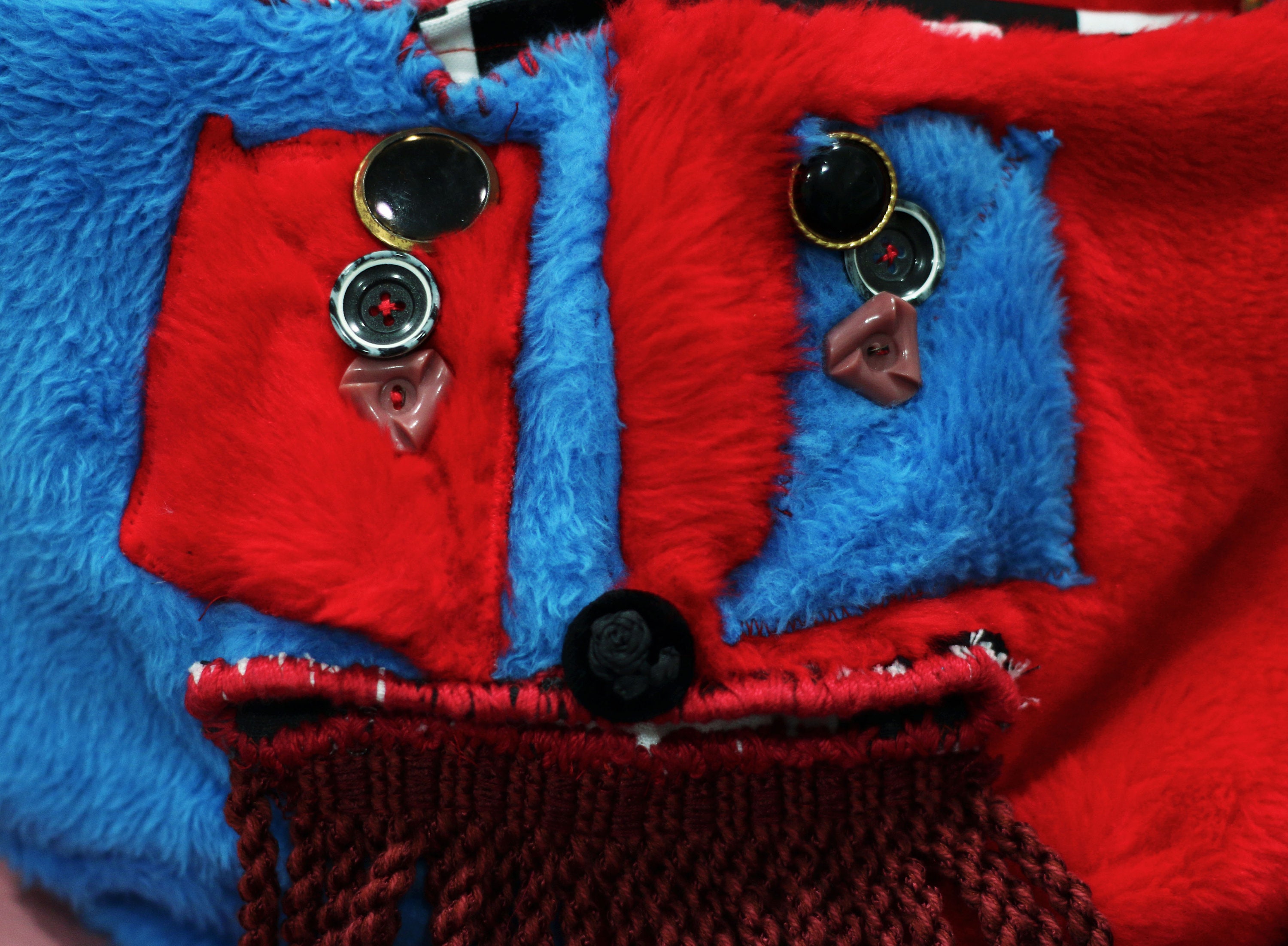 Red and Blue Furry Puppet Shoulder Bag - Etsy