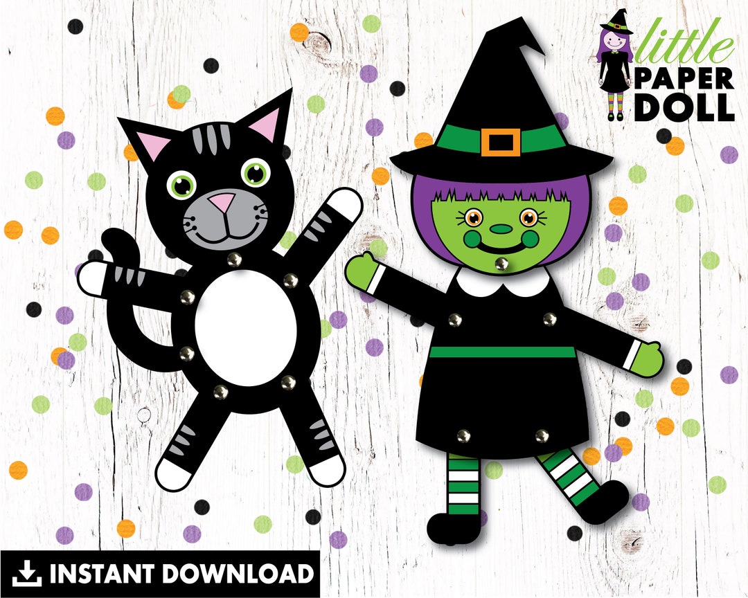 Halloween Paper Dolls INSTANT DOWNLOAD Printable DIY - Etsy