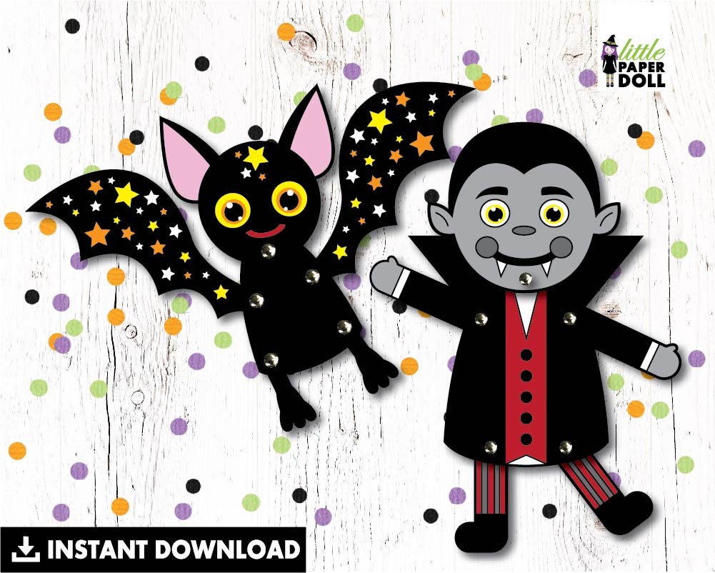Halloween Paper Dolls, INSTANT DOWNLOAD, Printable DIY Halloween Kids ...
