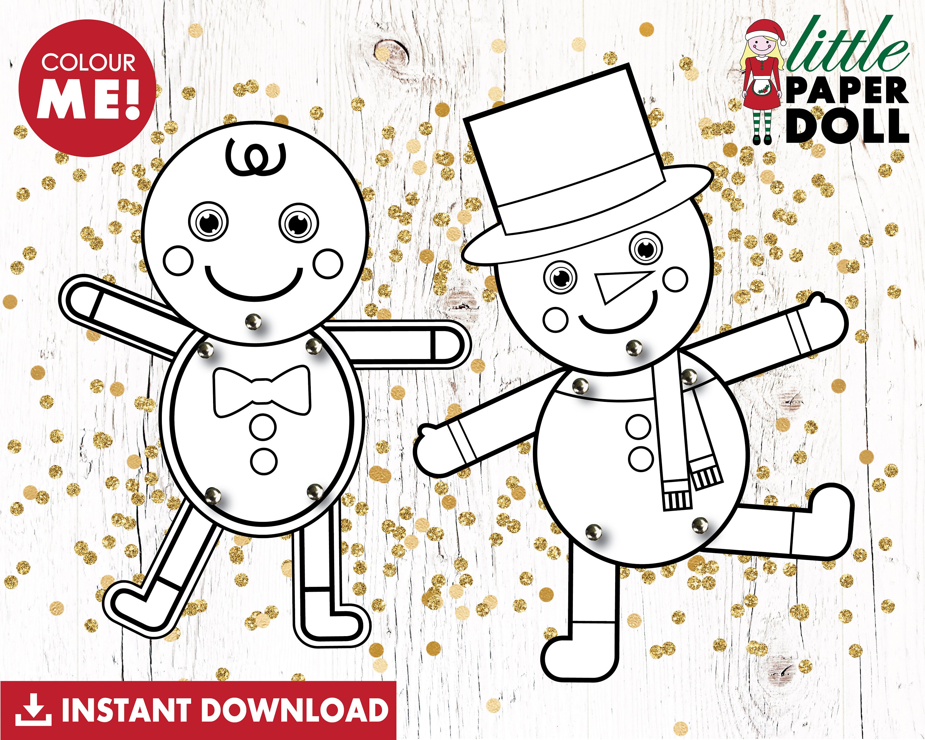 Christmas Paper Dolls INSTANT DOWNLOAD Printable DIY Kids - Etsy