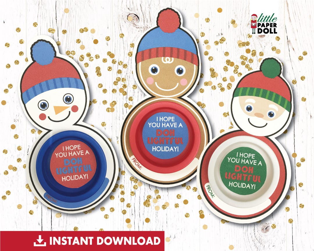 I Hope You Have a Doh-lightful Holiday INSTANT DOWNLOAD Printable ...