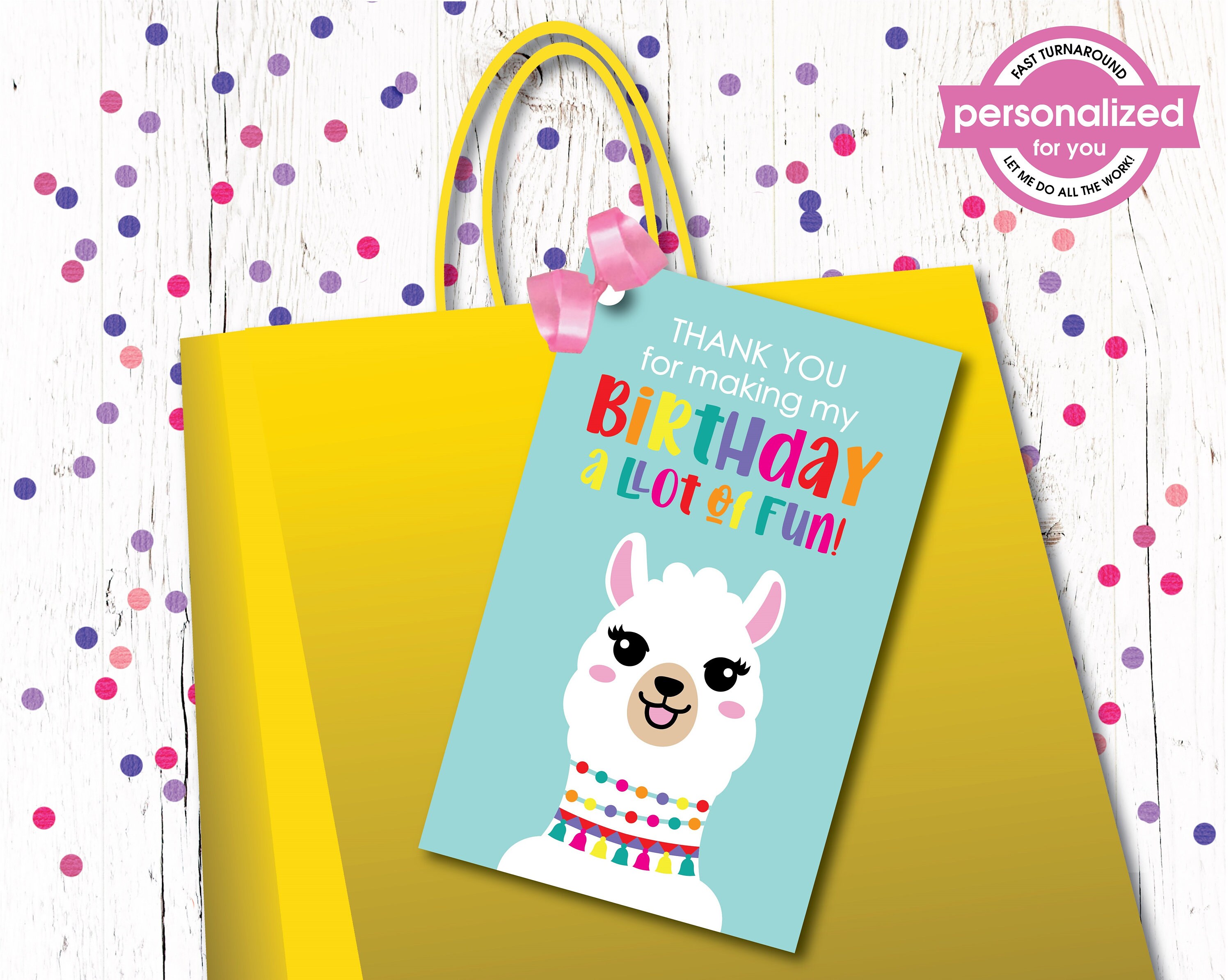 Thank You for Making My Birthday a Llot of Fun! INSTANT DOWNLOAD Thank ...