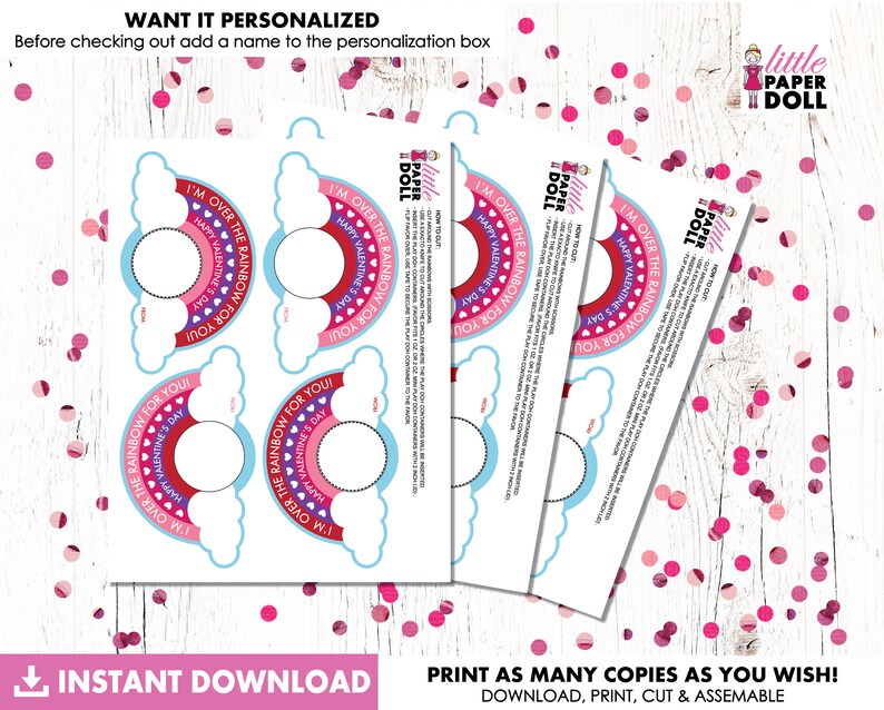 I'm Over the Rainbow for You! INSTANT DOWNLOAD Happy Valentine's Day ...