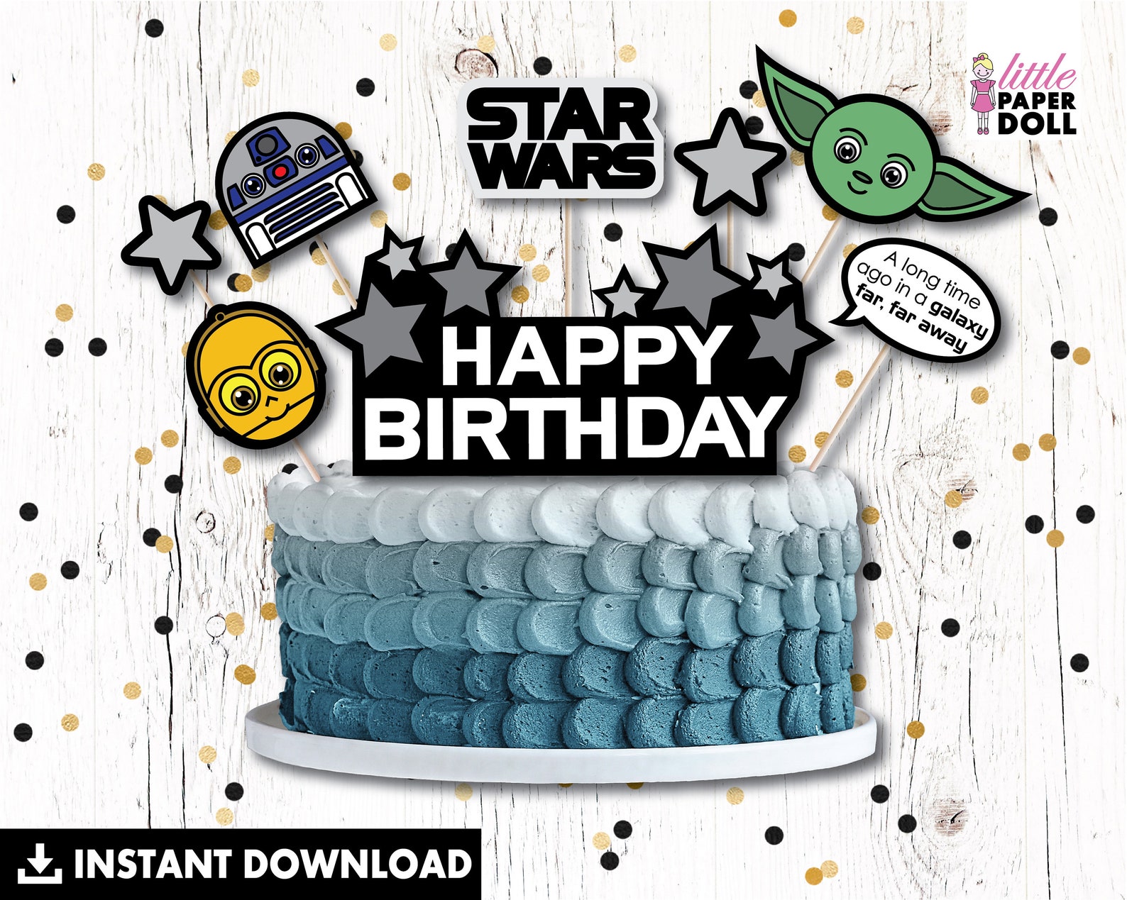 Star Wars Printable Cupcake Toppers, Star Wars Birthday Party Cupcake ...
