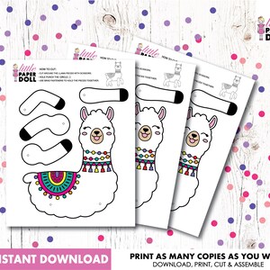 Llama Paper Doll INSTANT DOWNLOAD, Printable Alpaca Coloring Page ...