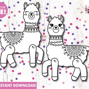 Llama Paper Doll INSTANT DOWNLOAD, Printable Alpaca Coloring Page ...