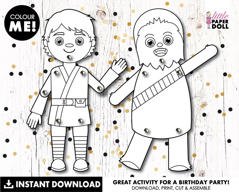 Star Wars Instant Download Paper Dolls, Luke Skywalker Puppet ...