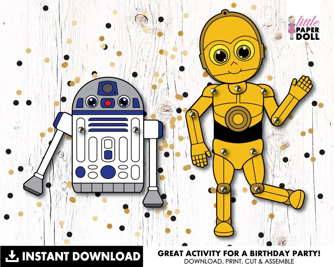 Star Wars Instant Download Paper Dolls, R2D2 Puppet, CP3PO Puppet, Star ...