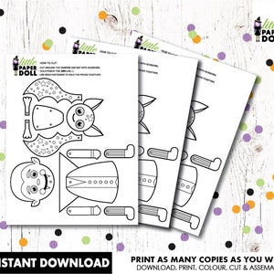 Halloween Paper Dolls, INSTANT DOWNLOAD, Printable DIY Halloween Kids ...