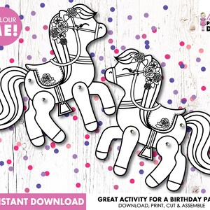 Horse Paper Doll INSTANT DOWNLOAD, Printable Horse Coloring Page ...