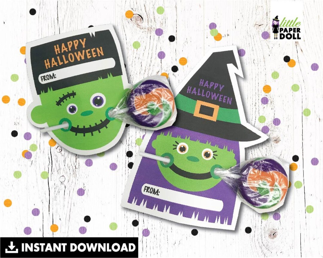 Happy Halloween! INSTANT DIGITAL DOWNLOAD Halloween Lollipop Favor ...