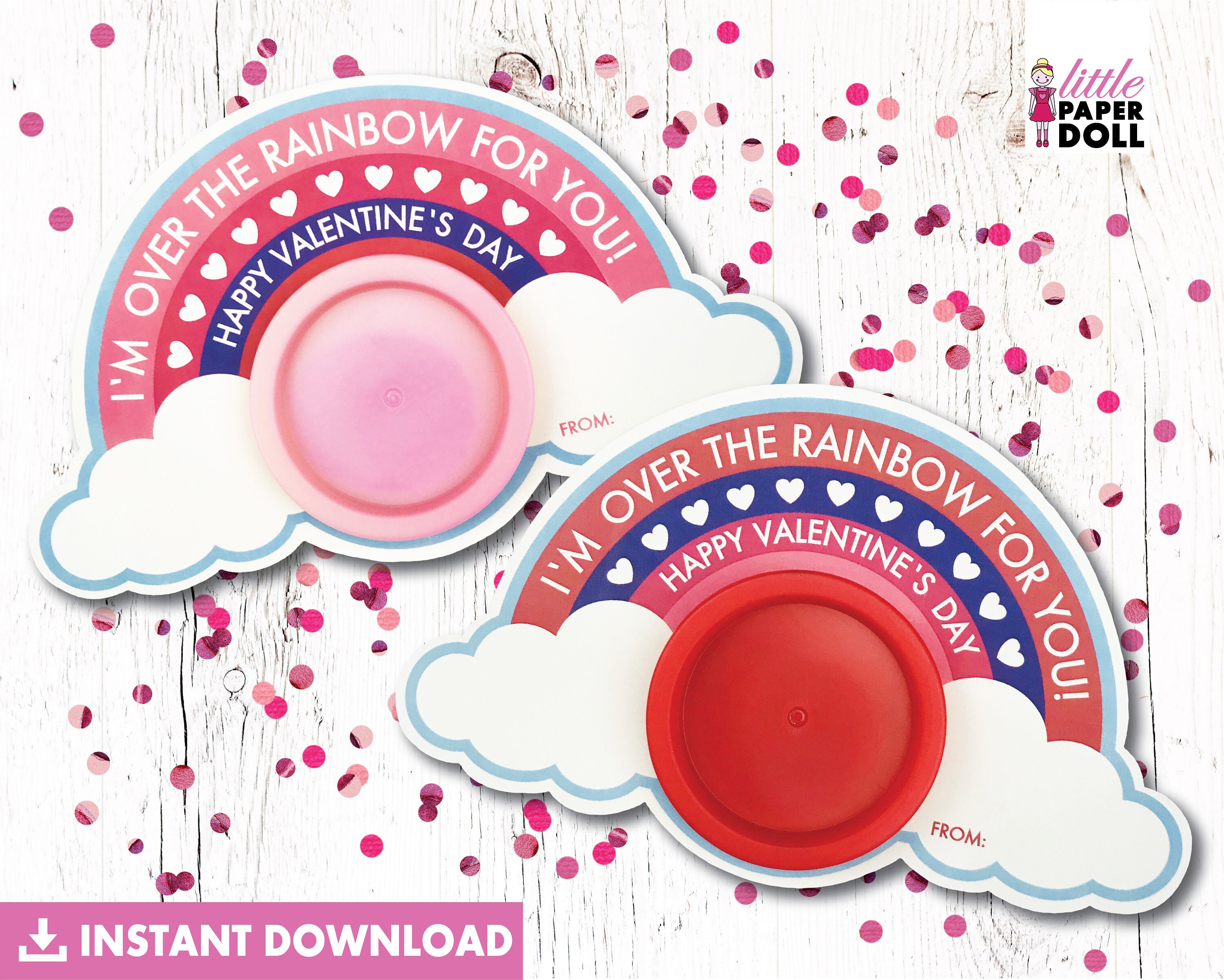 I'm Over the Rainbow for You! INSTANT DOWNLOAD Happy Valentine's Day ...