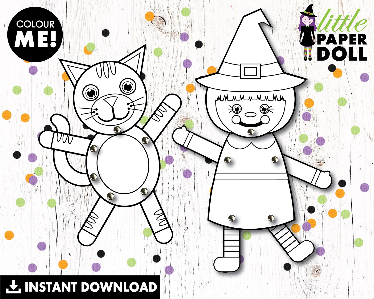 Halloween Paper Dolls INSTANT DOWNLOAD Printable DIY - Etsy