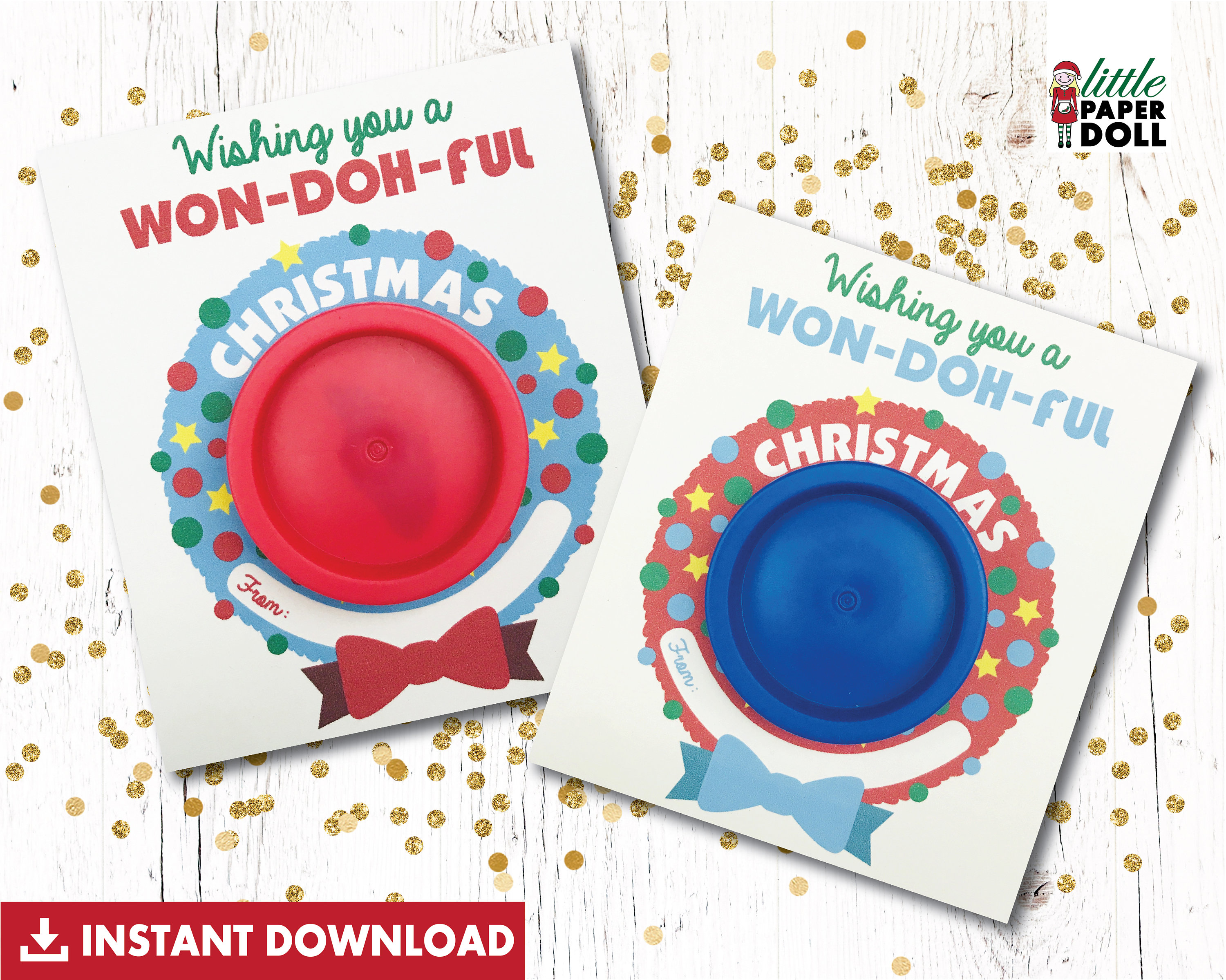 Wishing You a WON-DOH-FUL Christmas Instant Download Printable ...