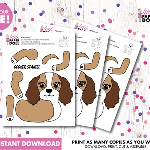 Dog Paper Doll INSTANT DOWNLOAD, Printable Puppy Dog Coloring Page, Dog ...