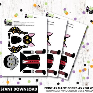 Halloween Paper Dolls, INSTANT DOWNLOAD, Printable DIY Halloween Kids ...