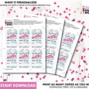 You Are the WRITE Friend for Me! INSTANT DOWNLOAD Printable Valentines ...
