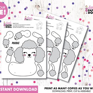 Dog Paper Doll INSTANT DOWNLOAD, Printable Puppy Dog Coloring Page, Dog ...