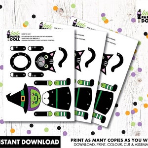 Halloween Paper Dolls, INSTANT DOWNLOAD, Printable DIY Halloween Kids ...