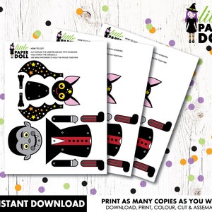 Halloween Paper Dolls INSTANT DOWNLOAD Printable DIY | Etsy