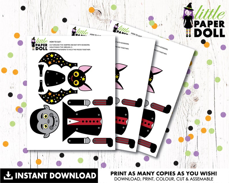 Halloween Paper Dolls INSTANT DOWNLOAD Printable DIY | Etsy