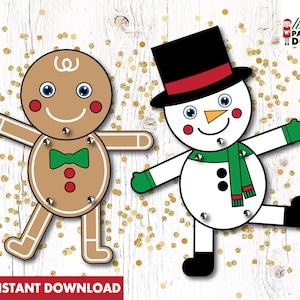 Christmas Paper Dolls INSTANT DOWNLOAD Printable DIY Kids Craft ...
