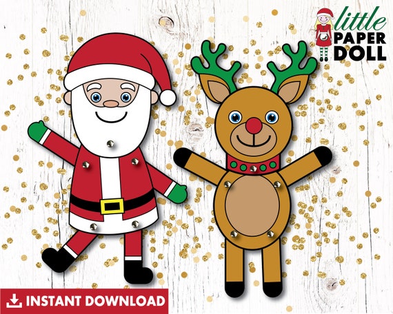 Christmas Paper Dolls INSTANT DOWNLOAD Printable Kids DIY | Etsy