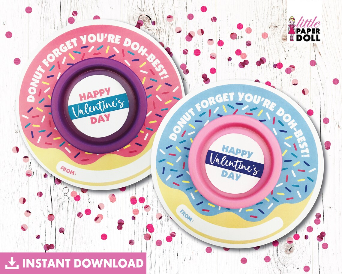 Donut Forget You're Doh-best! INSTANT DOWNLOAD Happy Valentine's Day ...