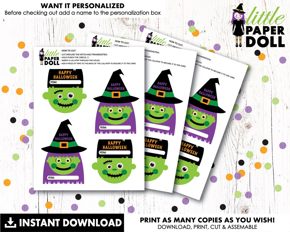 Happy Halloween INSTANT DIGITAL DOWNLOAD Halloween Lollipop - Etsy