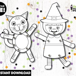 Halloween Paper Dolls, INSTANT DOWNLOAD, Printable DIY Halloween Kids ...