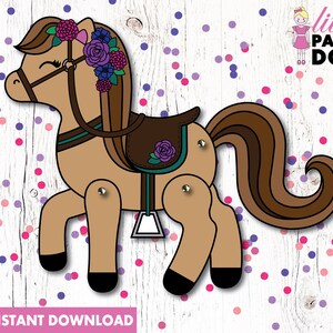 Horse Paper Doll INSTANT DOWNLOAD Printable Horse Coloring | Etsy Canada
