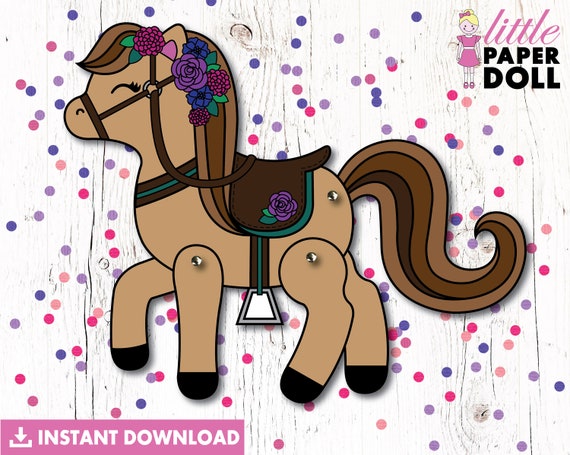 Horse Paper Doll INSTANT DOWNLOAD Printable Horse Coloring | Etsy Canada
