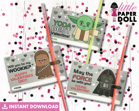STAR WARS Printable Valentine's Day Card Instant Download | Etsy