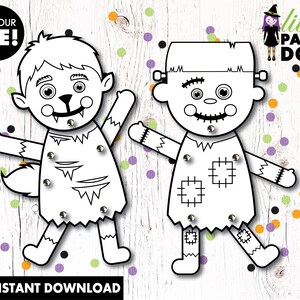 Halloween Paper Dolls Instant Download Paper Puppets | Etsy