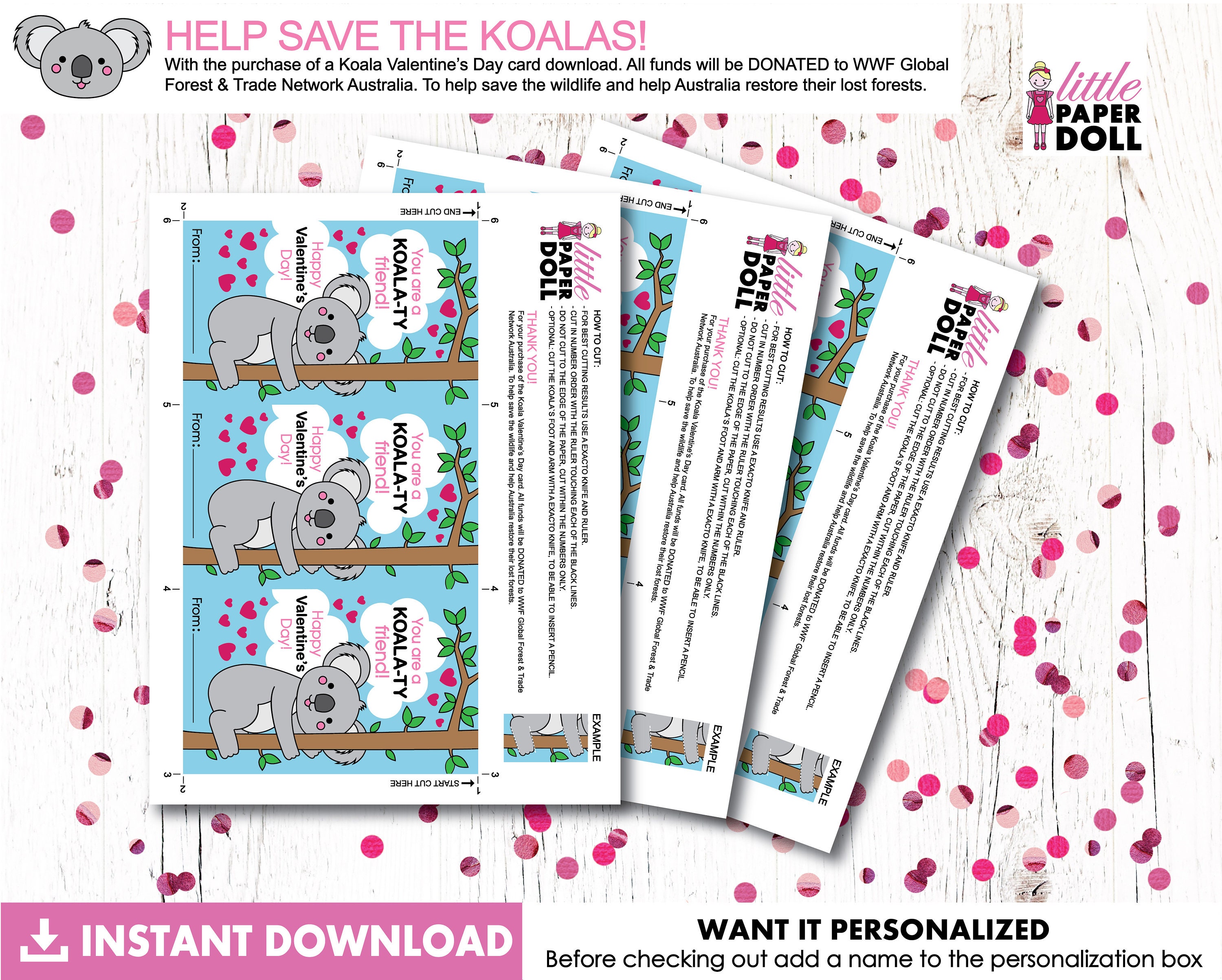 You Are a Koalaty Friend! INSTANT DOWNLOAD Printable Valentines Day ...