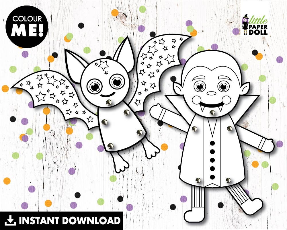 Halloween Paper Dolls, INSTANT DOWNLOAD, Printable DIY Halloween Kids ...