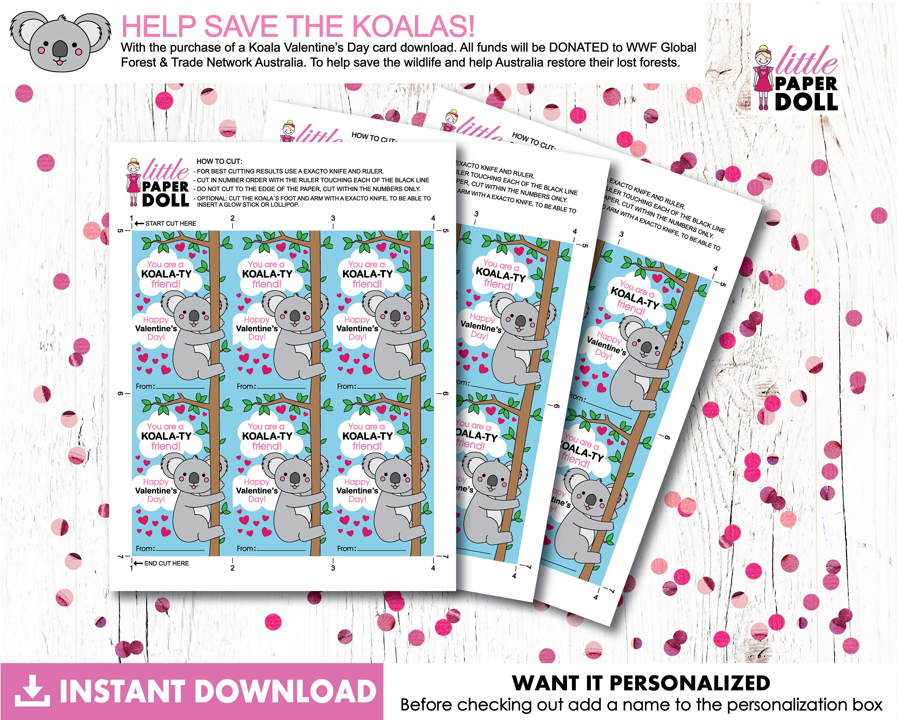 You Are a Koalaty Friend! INSTANT DOWNLOAD Printable Valentines Day ...